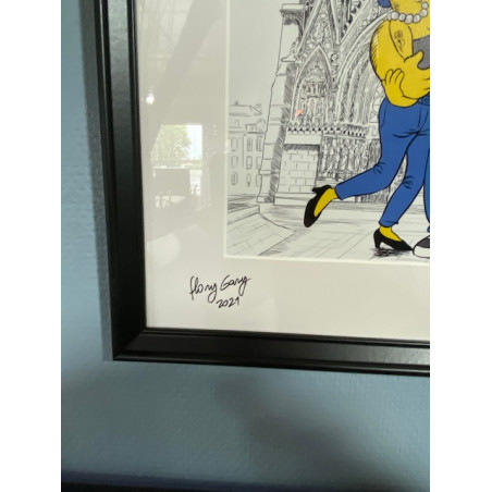 GRAND FORMAT encadré SIMPSON goûter FOSSIER à la cathédrale notre dame ...