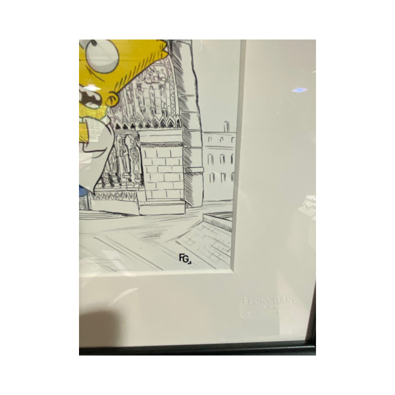 GRAND FORMAT encadré SIMPSON goûter FOSSIER à la cathédrale notre dame ...