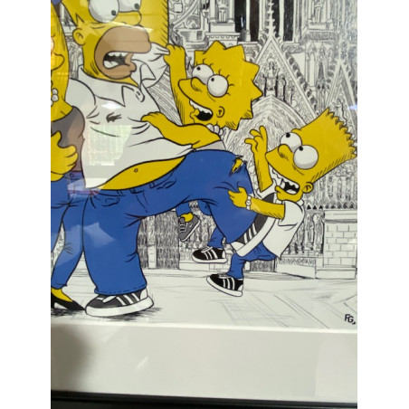 GRAND FORMAT encadré SIMPSON goûter FOSSIER à la cathédrale notre dame ...