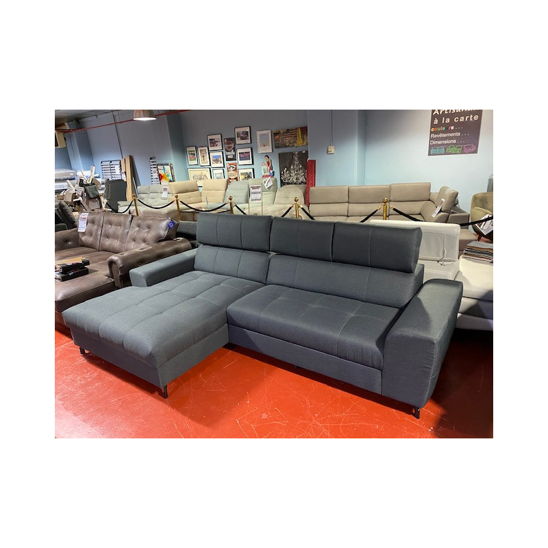 Méridienne 2 personnes GINO salon angle gauche convertible couchage ...